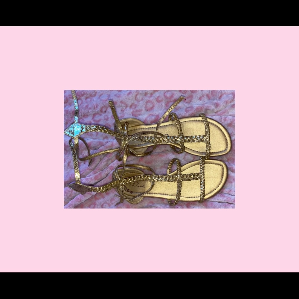 Gold Gladiator Sandals - Gem